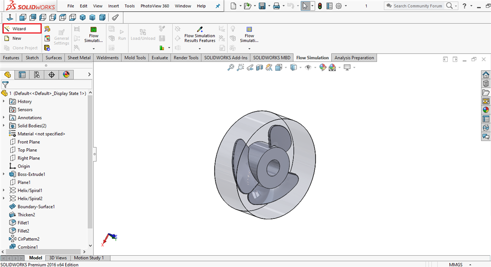 آموزش سالیدورک افزونه ی Flow Simulation